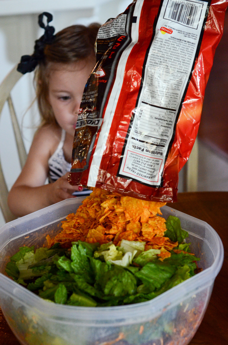 Cold Taco Salad - Dorito Taco Salad - The Gifted Gabber