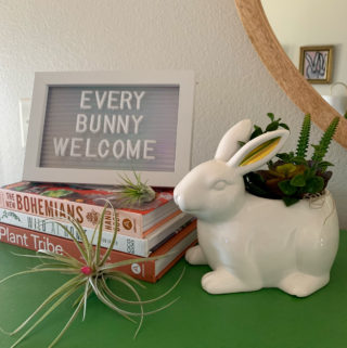 Hop into this Spring Rabbit Decor with Plants