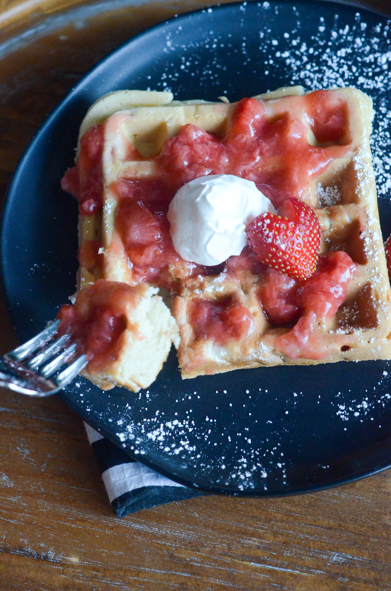 The Best Thick and Fluffy Strawberry Waffles Recipe