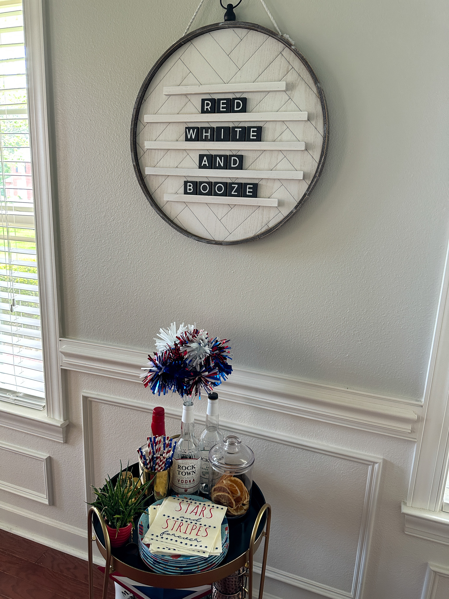 How to Style a Patriotic Bar Cart with Your Small Drinks Trolley