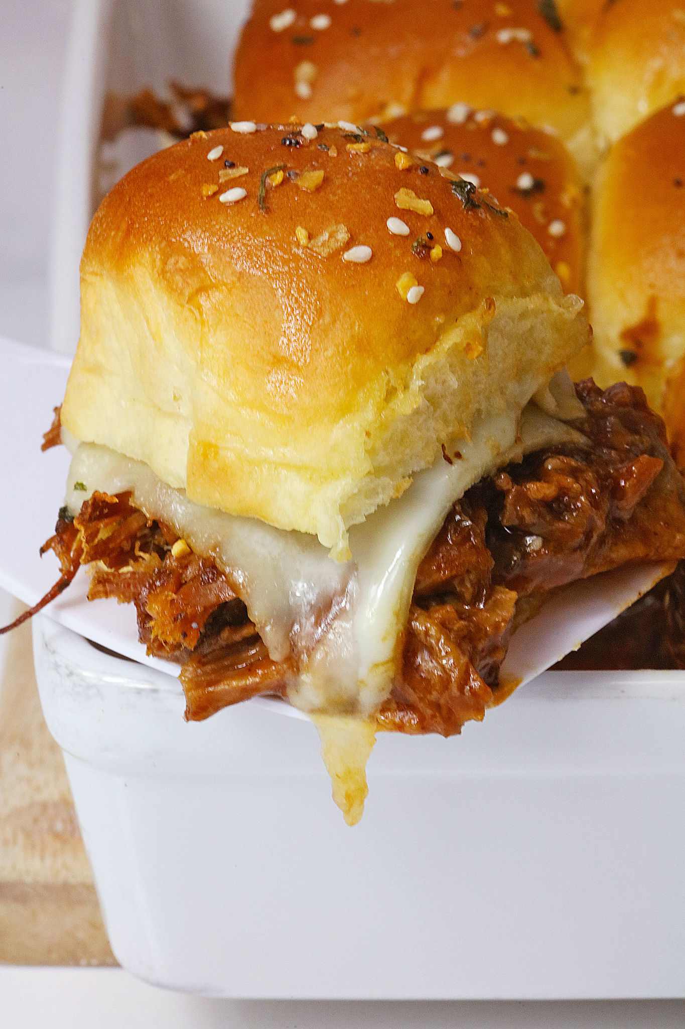 Chopped Beef Brisket Sliders with Apricot Barbecue Sauce