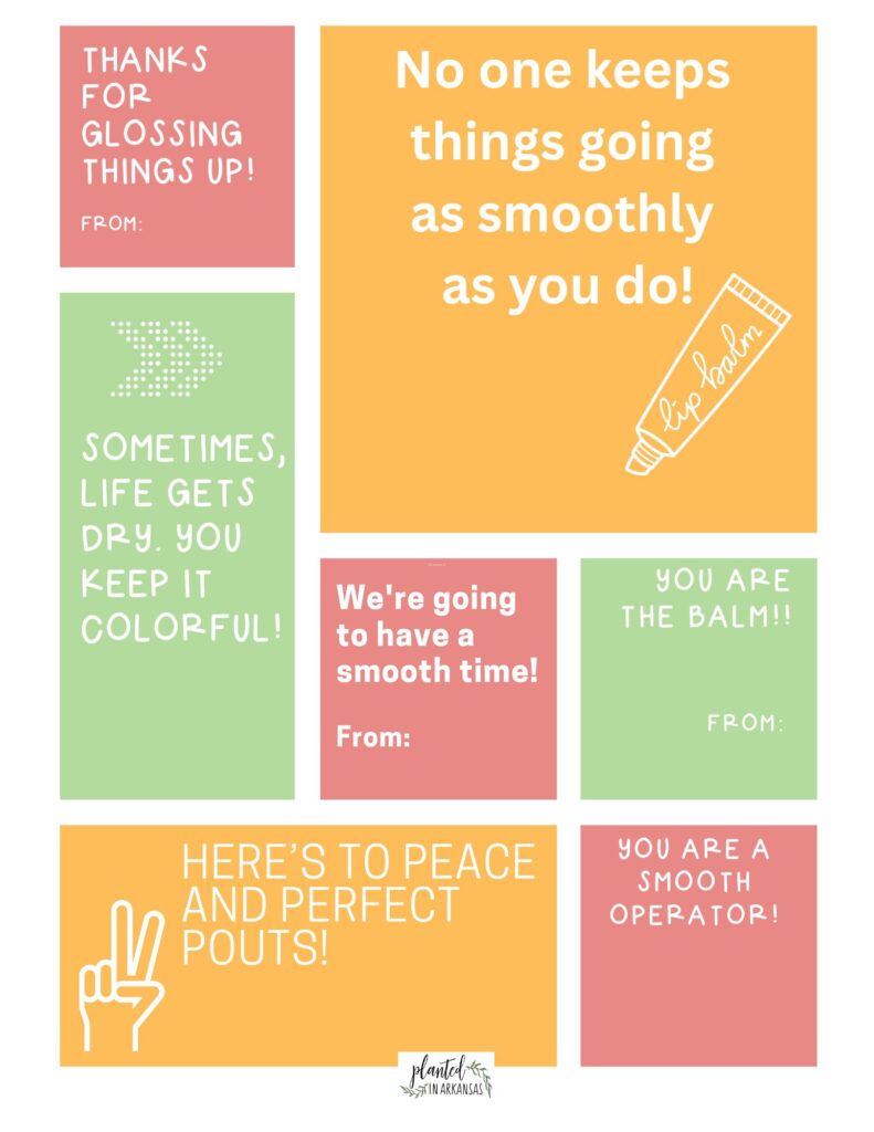 14 Free Lip Balm Gift Tags to Make Someone Smile