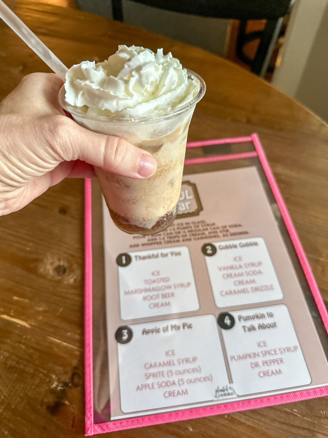 Free Thanksgiving Dirty Soda Bar Menu